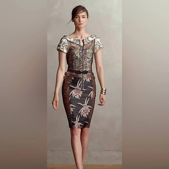 Byron Lars | Dresses | Byron Lars Embroidered Brocade Dress Size 2 ...